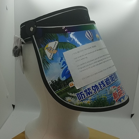 Accessories | Sun Visor Full Face Head Shield Mask Blk Rainbow | Poshmark